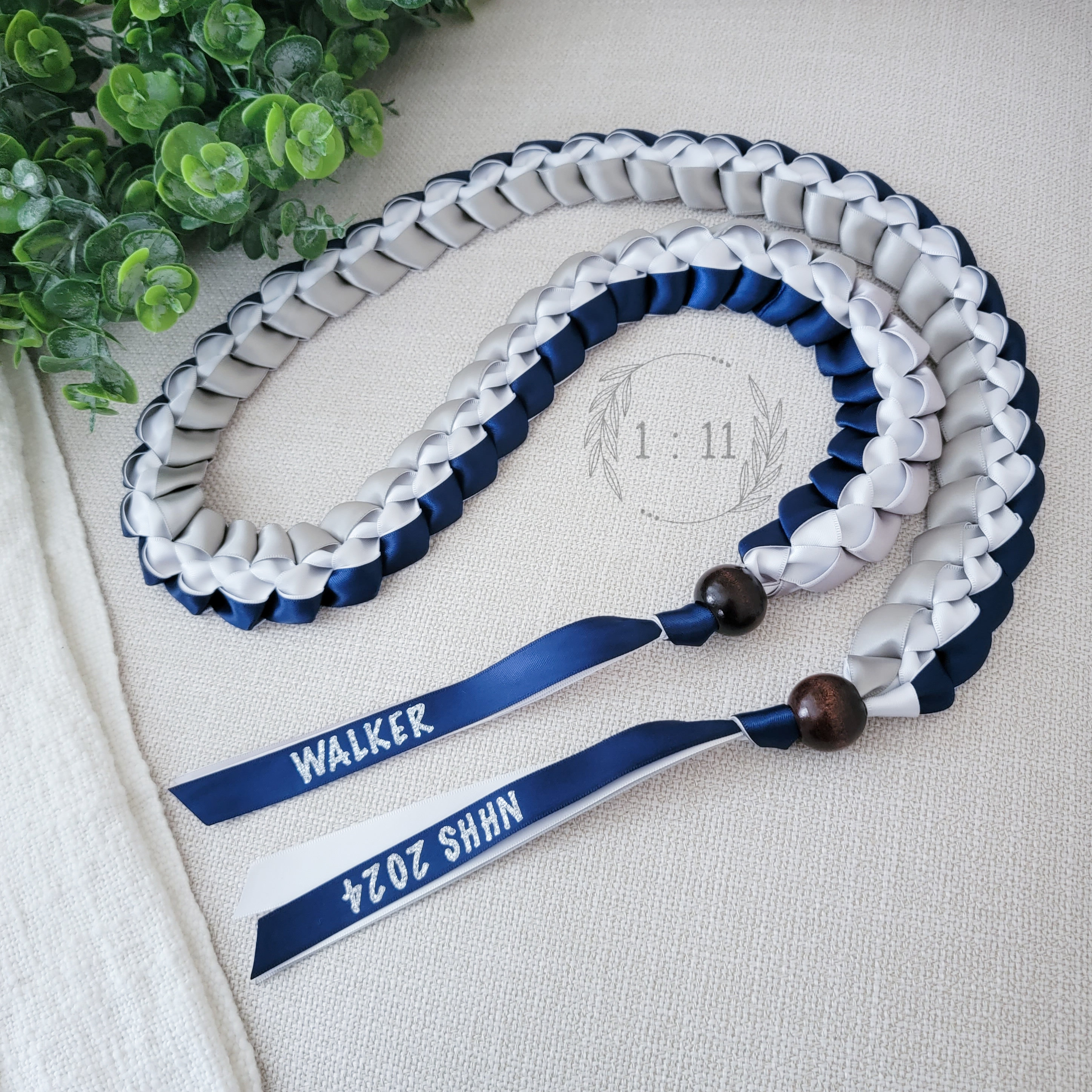 Open Three Color Lei, Grad Lei, Braided Lei, Ribbon Lei, Graduation ...
