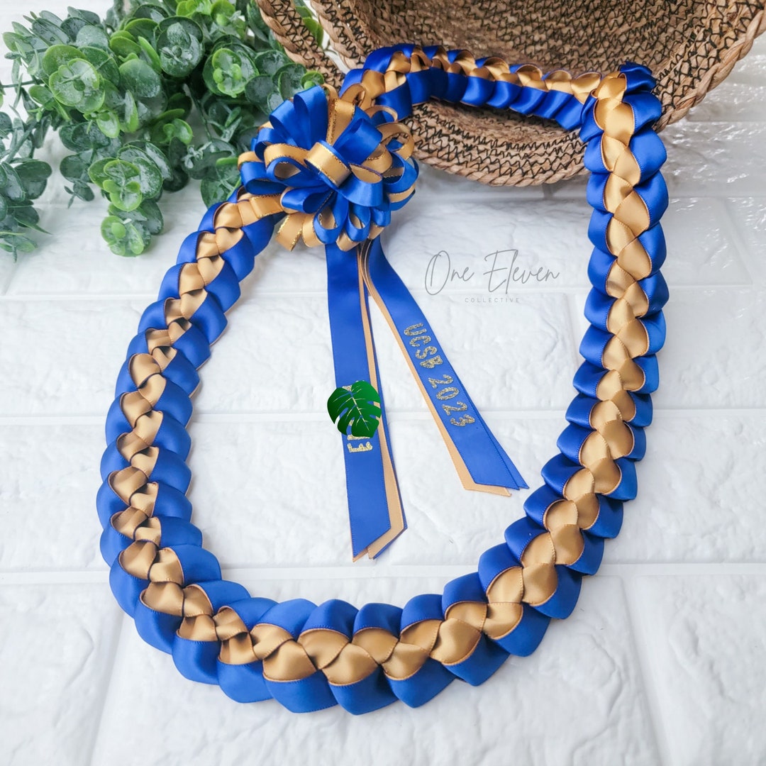 Satin Braided Lei, Ribbon Lei, Floral Lei, Graduation Lei, Grad Lei ...