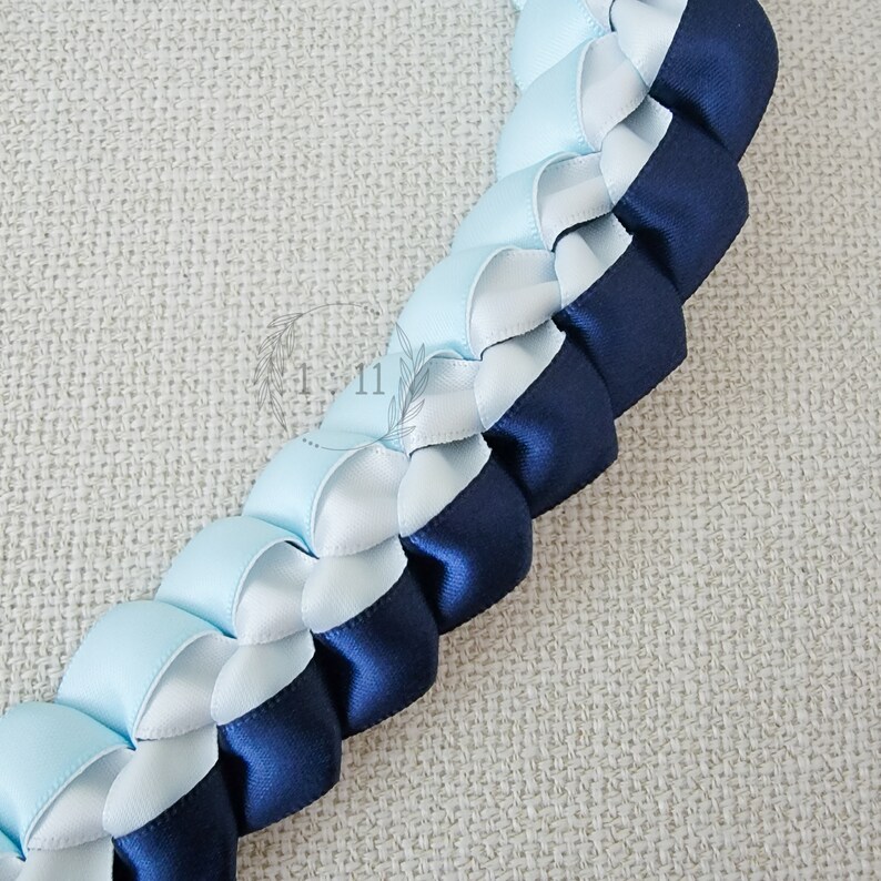 Open Three Color Lei, Grad Lei, Braided Lei, Ribbon Lei, Graduation ...