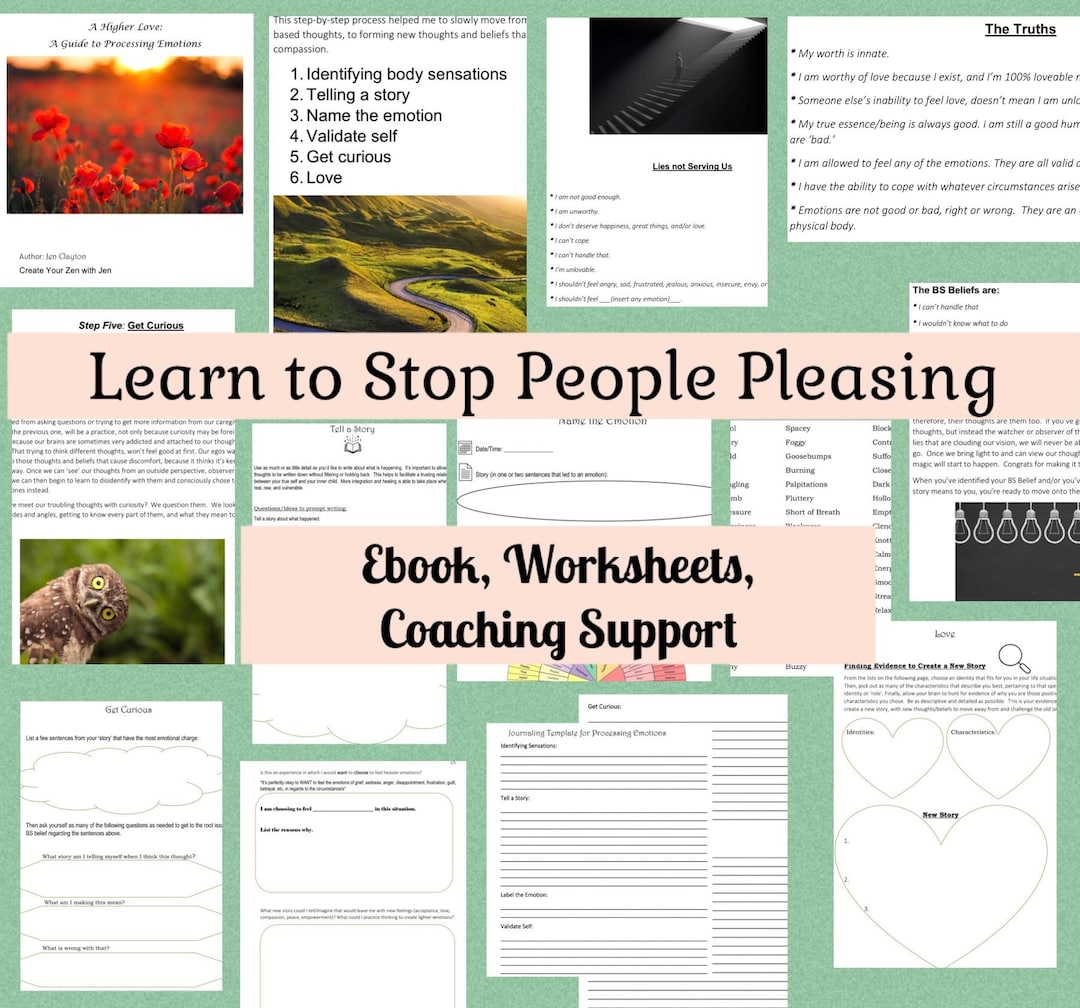 Mental Health Worksheet,self Care Workbook,peace Love,people Pleaser ...