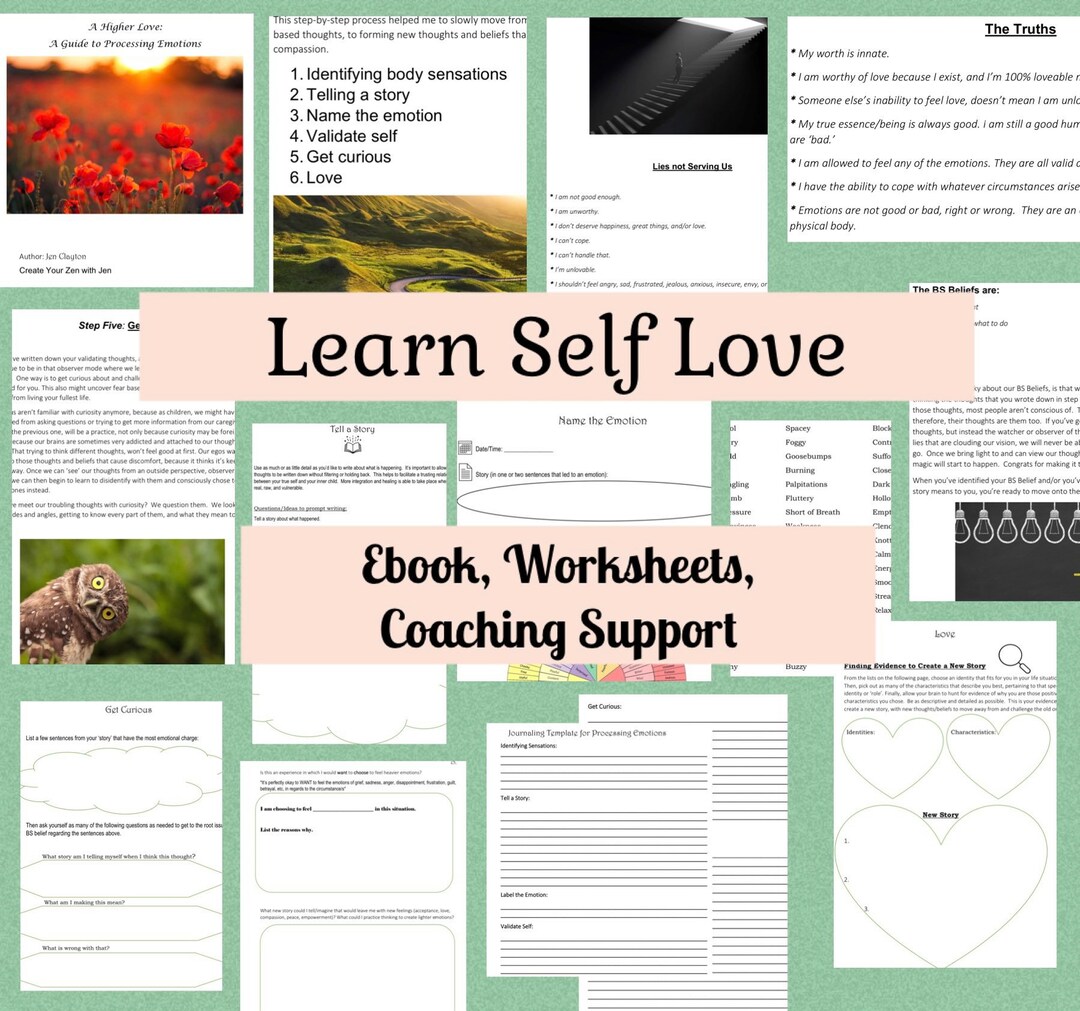 Self-love Workbook for Women,mental Care,stress Management Ebook,self ...