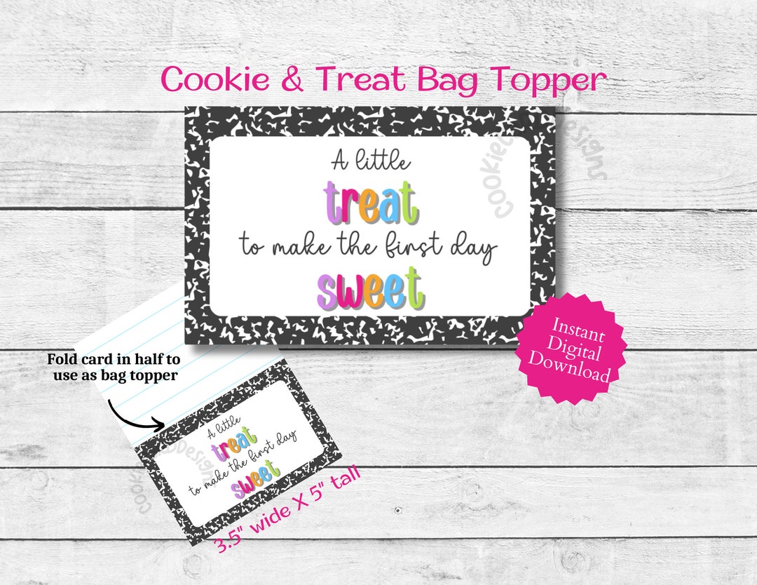 Back to School Bag Topper Sweet Treat Instant Download 3.5 X 5 for Mini ...