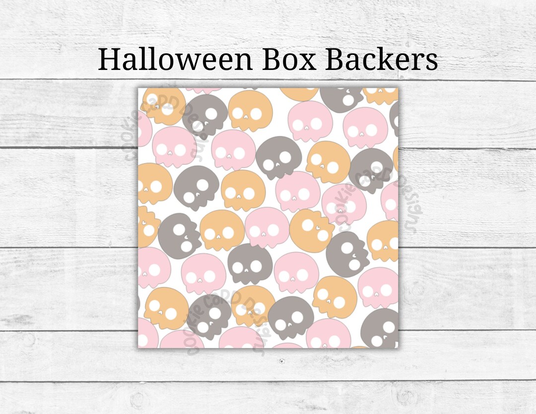 Cookie Box Backers Bundle Printable Download Halloween Skeleton Skulls ...