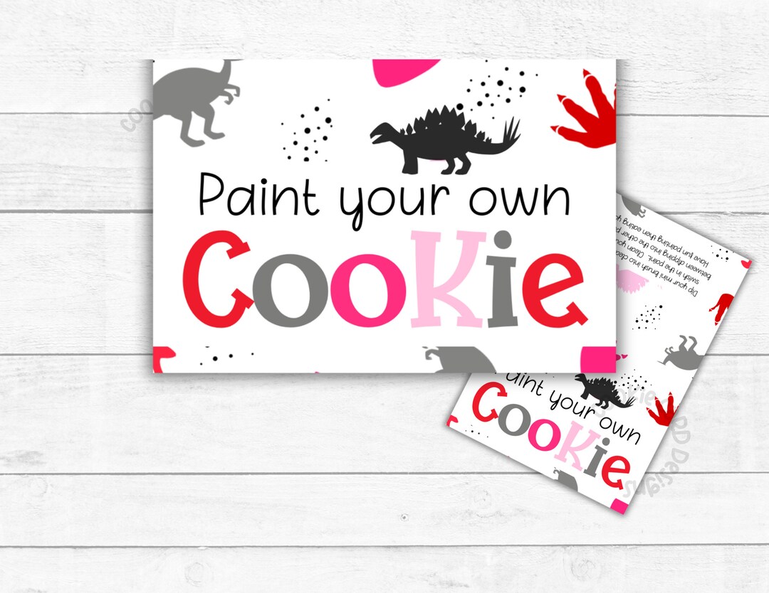 Paint Your Own Cookie Bag Topper Printable Download 3.5x5 Cards for ...