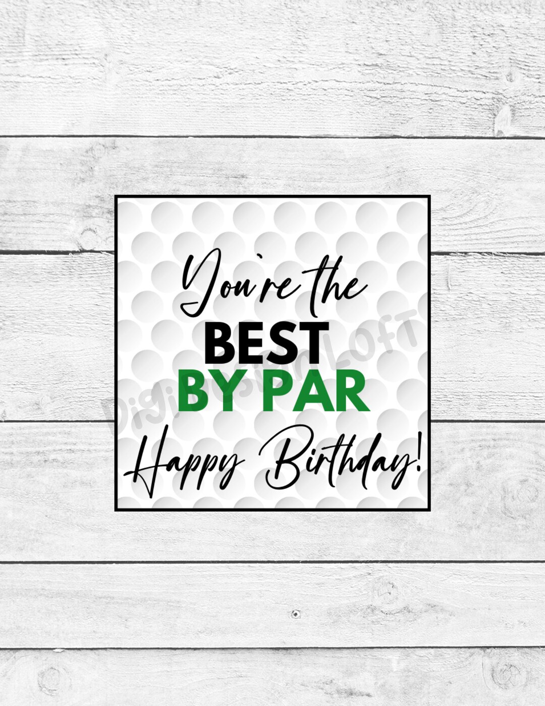 You're the Best by Par Golf Themed Happy Birthday Gift Tag Includes 2 ...