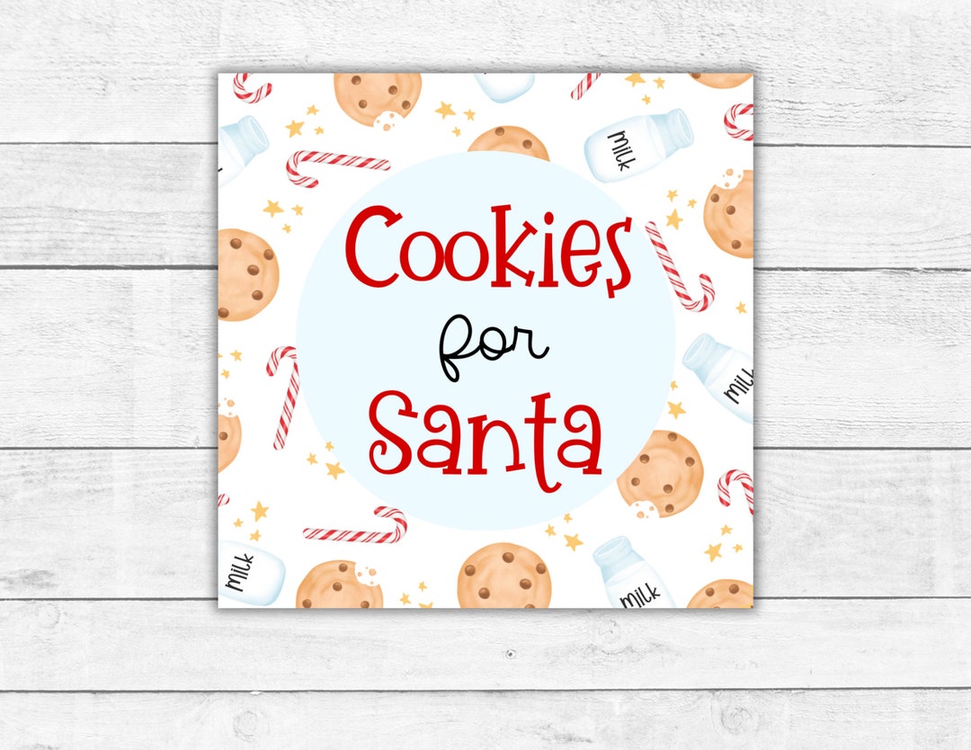 Cookies for Santa Christmas Tag 2" & 2.5" Printable Instant Download ...