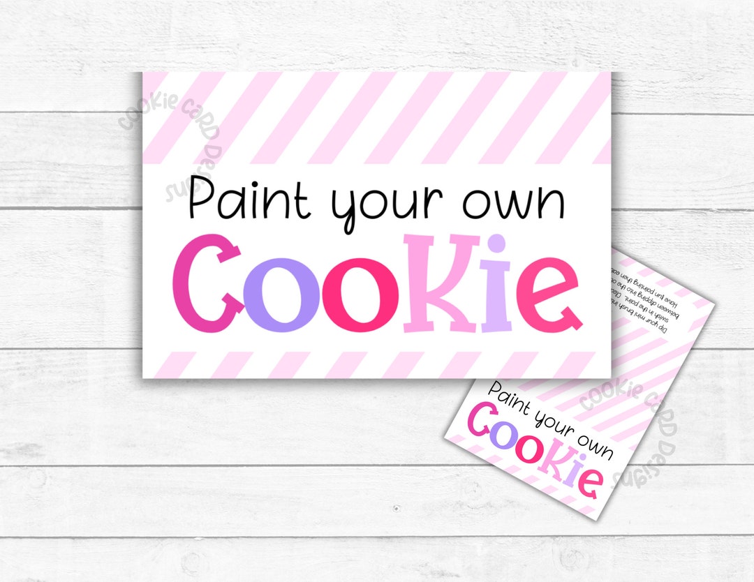 Paint Your Own Cookie Bag Topper - Printable Download - 3.5"x5 Cards ...