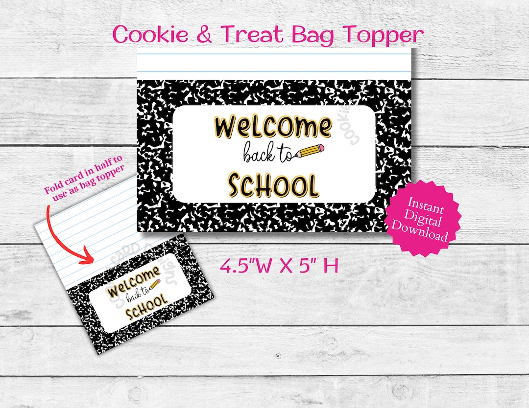 Welcome Back to School Bag Topper Instant Download 4.5 X 5 for Mini ...
