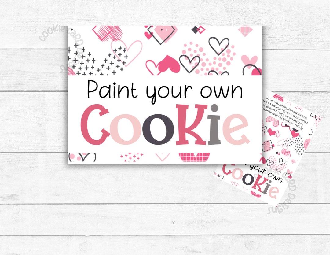 Paint Your Own Cookie Bag Topper - Printable Download - 3.5"x5 Cards ...