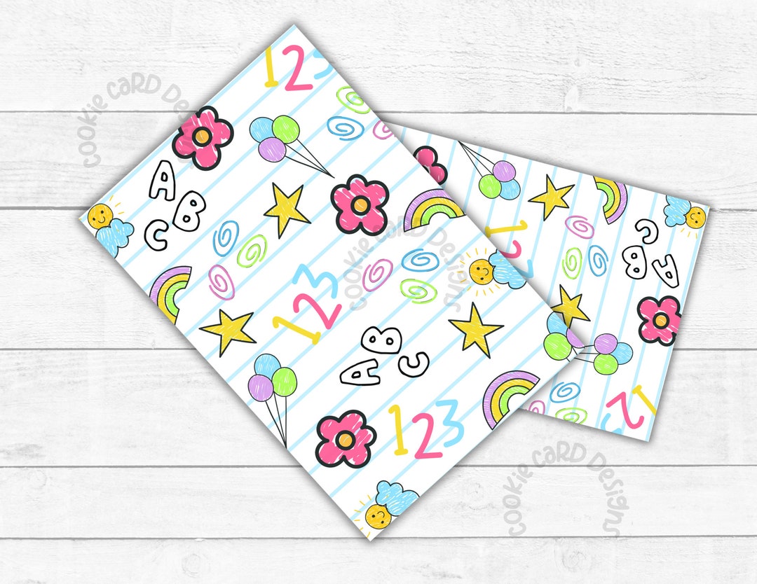 School Box Backer - 5" X 7" Doodle Art Box Backer for Cookies and ...