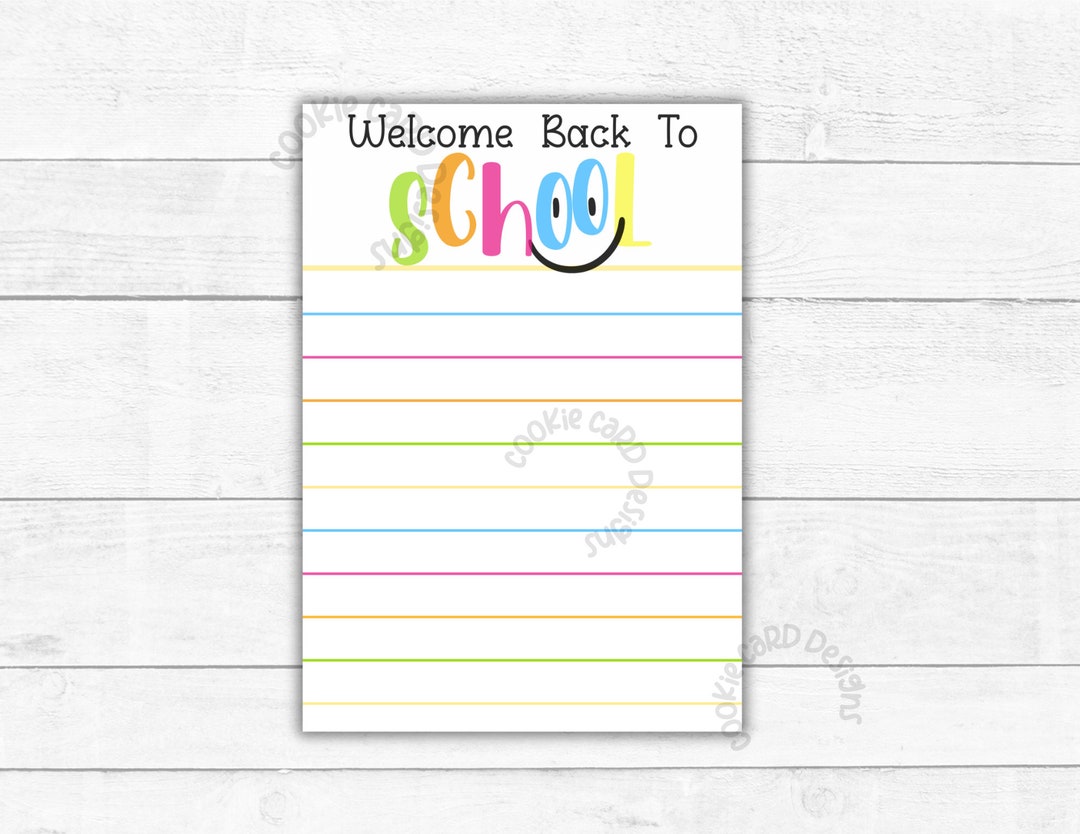 Welcome Back to School Cookie Treat Cards First Day of School 3.5 X 5 ...