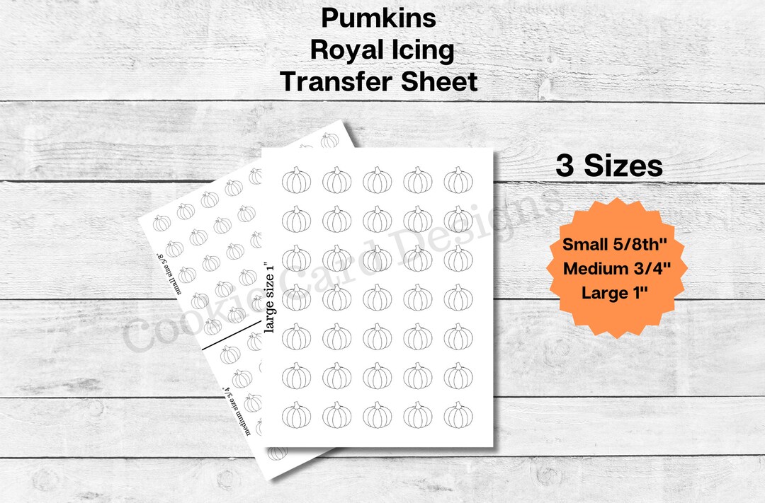 Halloween Fall Pumpkin Royal Icing Transfer Sheets 3 Sizes Instant ...