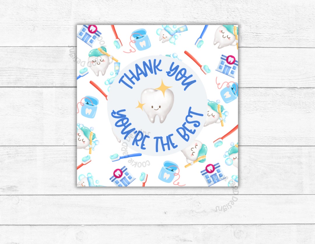 Dental Thank You Gift Tags: Dentist, Hygienist, Orthodontist (printable ...