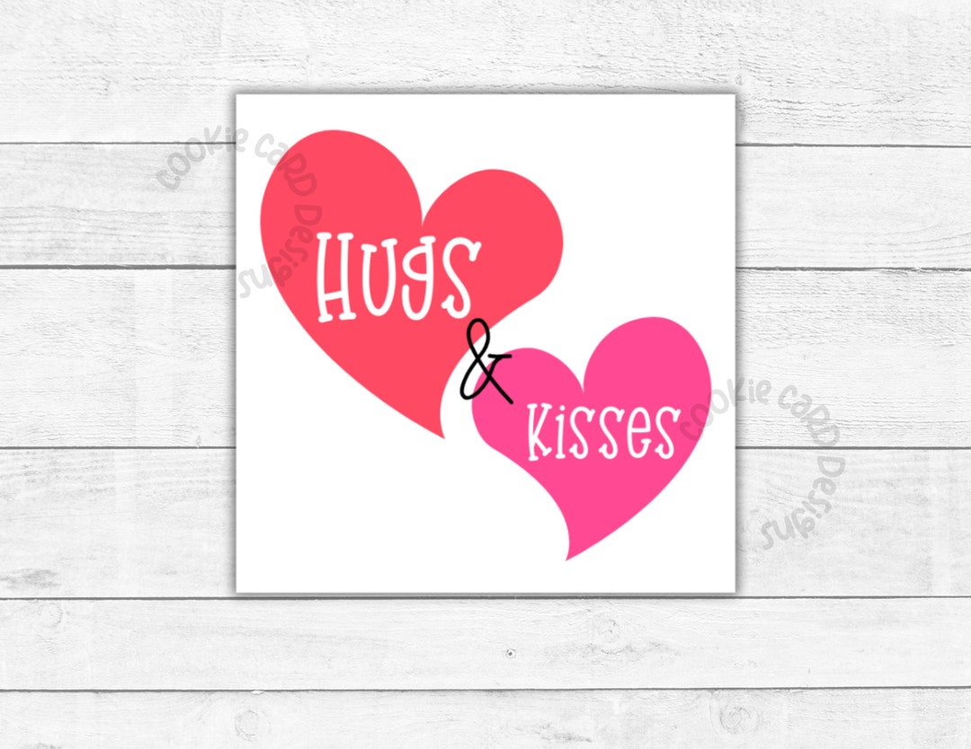 Gift Tag Hugs & Kisses Valentine Tag Printable Label/sticker/gift/favor ...