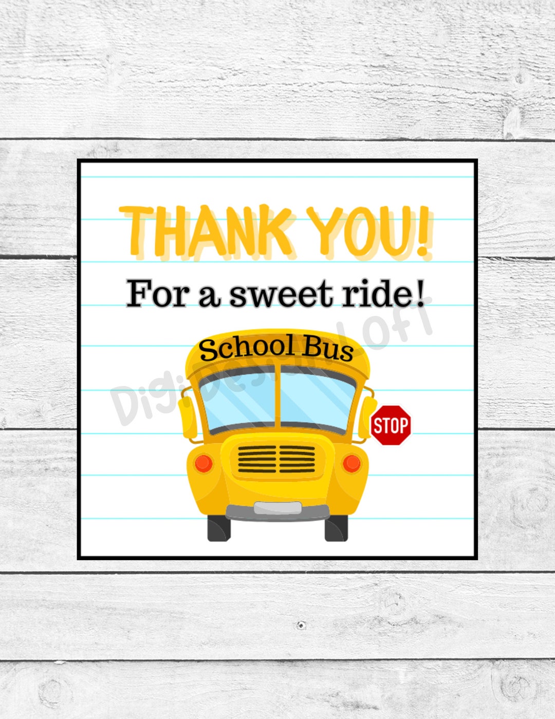 Bus Driver Thank You Gift Tag - Thank You for a Sweet Ride! - Cookie ...