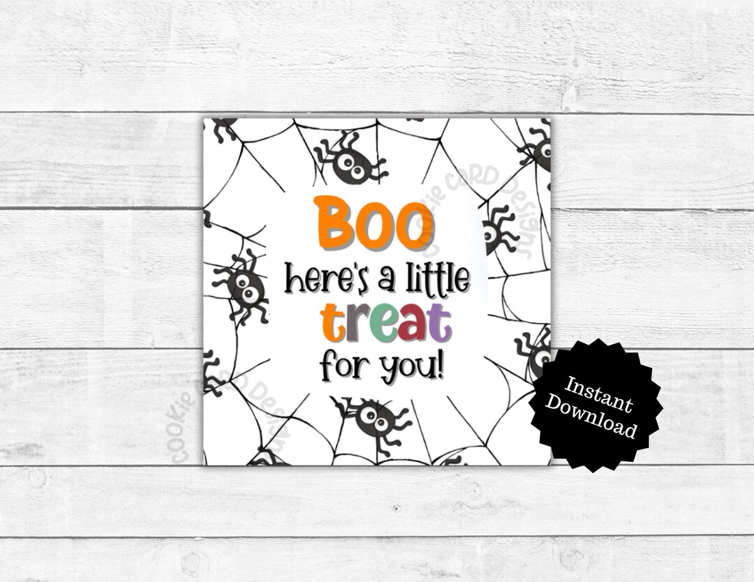 Boo Here's a Little Treat for You Cookie Tag, 2 & 2.5, Spider Web Tag ...