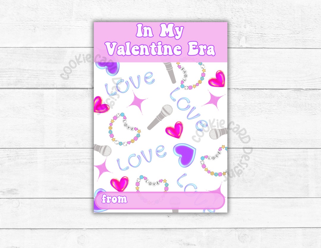 In My Valentine Era Cards 3.5 X 5 Printable Cookie Card Mini Cookies ...