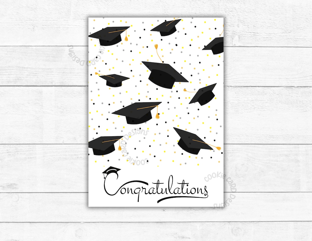 Graduation Card - Congratulations Graduation Cookie Card - XL Size 5" X ...