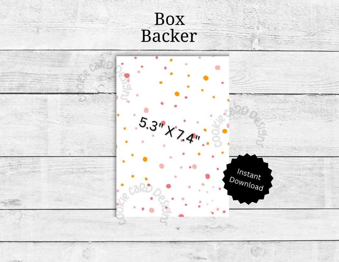 Cookie Box Backer Cards Printable Download Box Packaging Insert 2 Cards ...