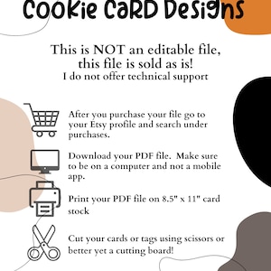 Paint Your Own Cookie Bag Topper - Printable Download - 3.5"x5 Cards ...
