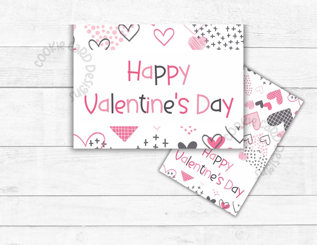 Happy Valentine's Day Bag Topper - 3.5" X 5.25" Cards Cookie/candy ...