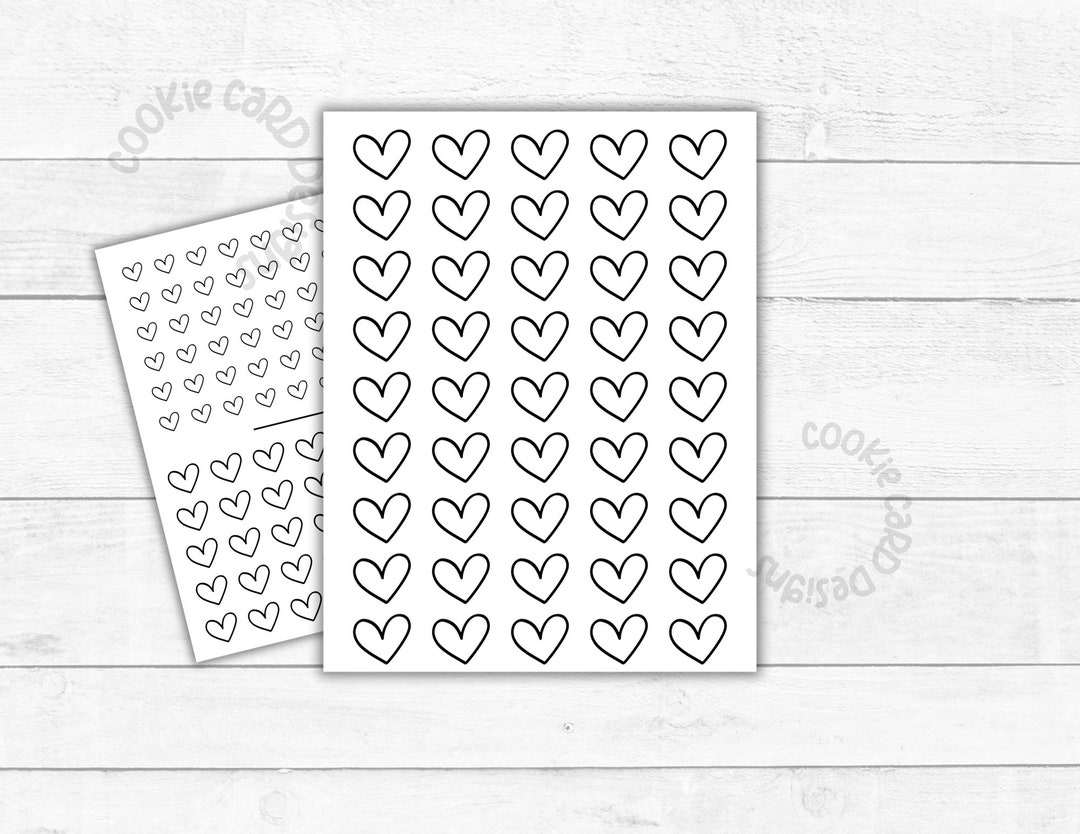 Heart Royal Icing Transfer Sheets - 3 Sizes - FUNKY Heart Shape ...