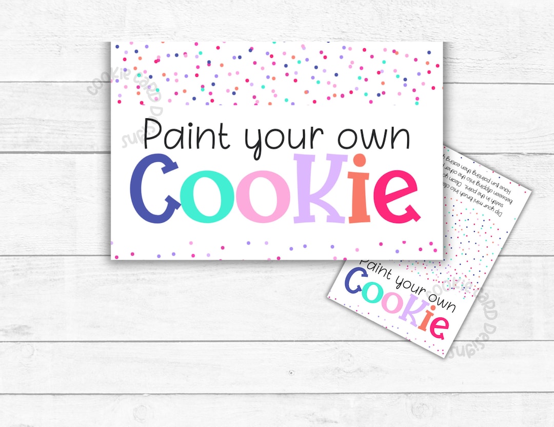 Paint Your Own Cookie Bag Topper - Printable Download - 3.5"x5 Cards ...