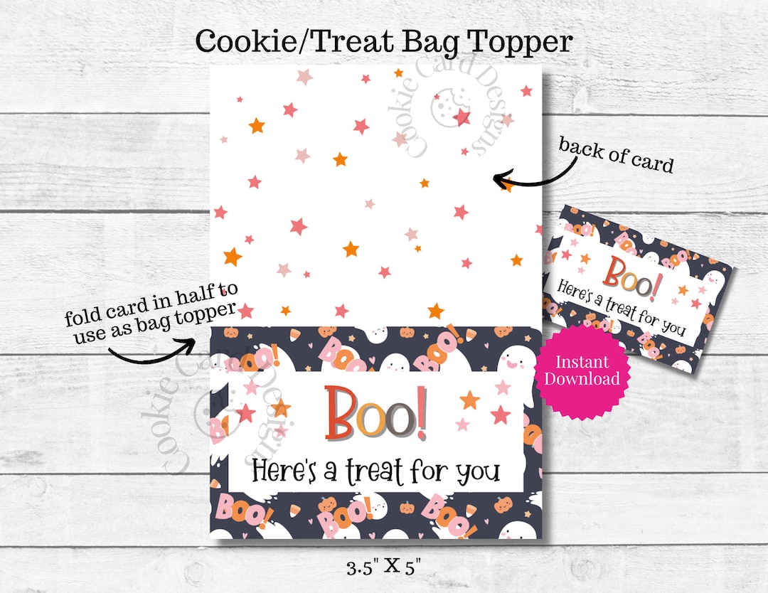 Here's a Treat for You Boo Halloween Cookie/treat Bag Topper 3.5 X 5 ...
