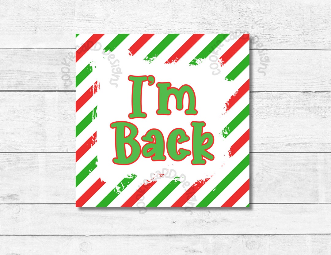 I'm Back Christmas 2 & 2.5 Tags Elf - Etsy
