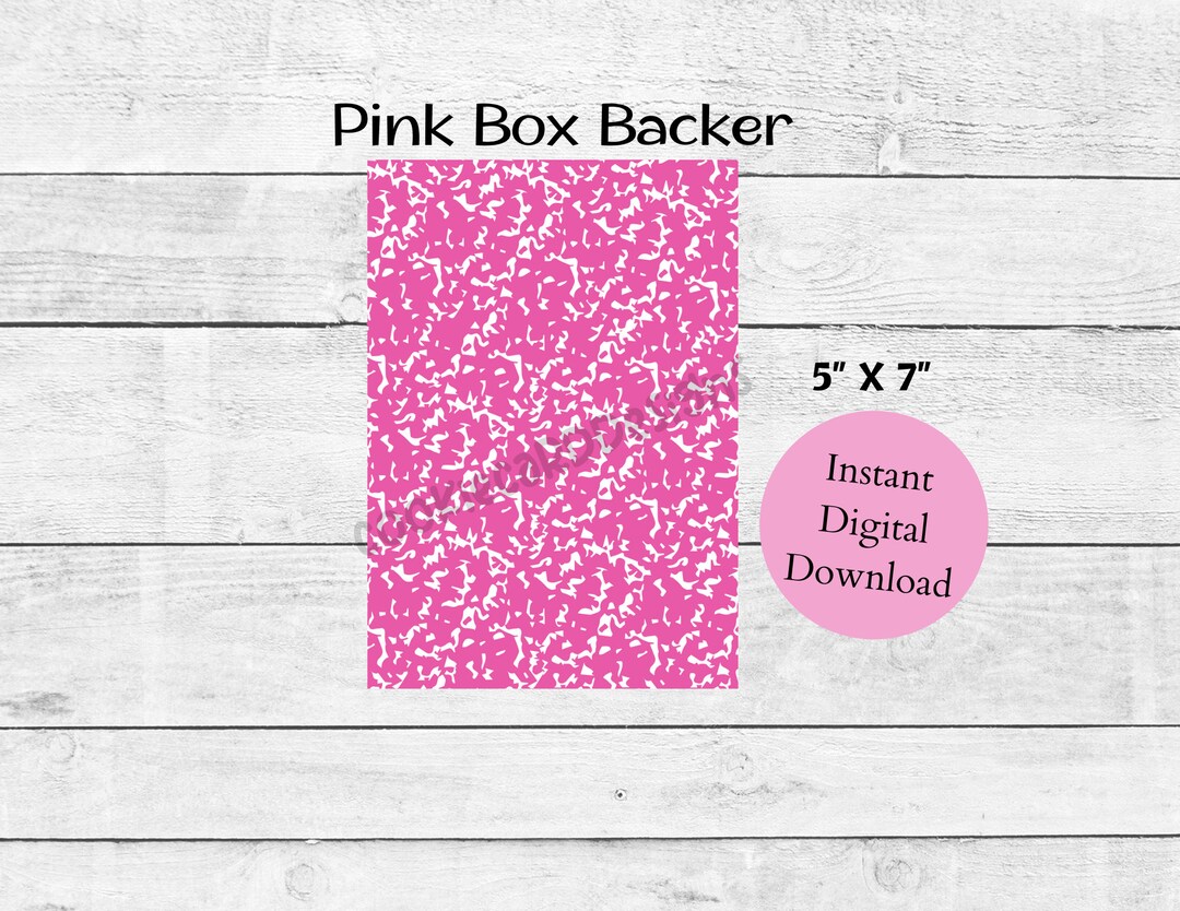 Cookie Box Backer Pink Instant Download Fits 5x 7 Box Size Back to ...