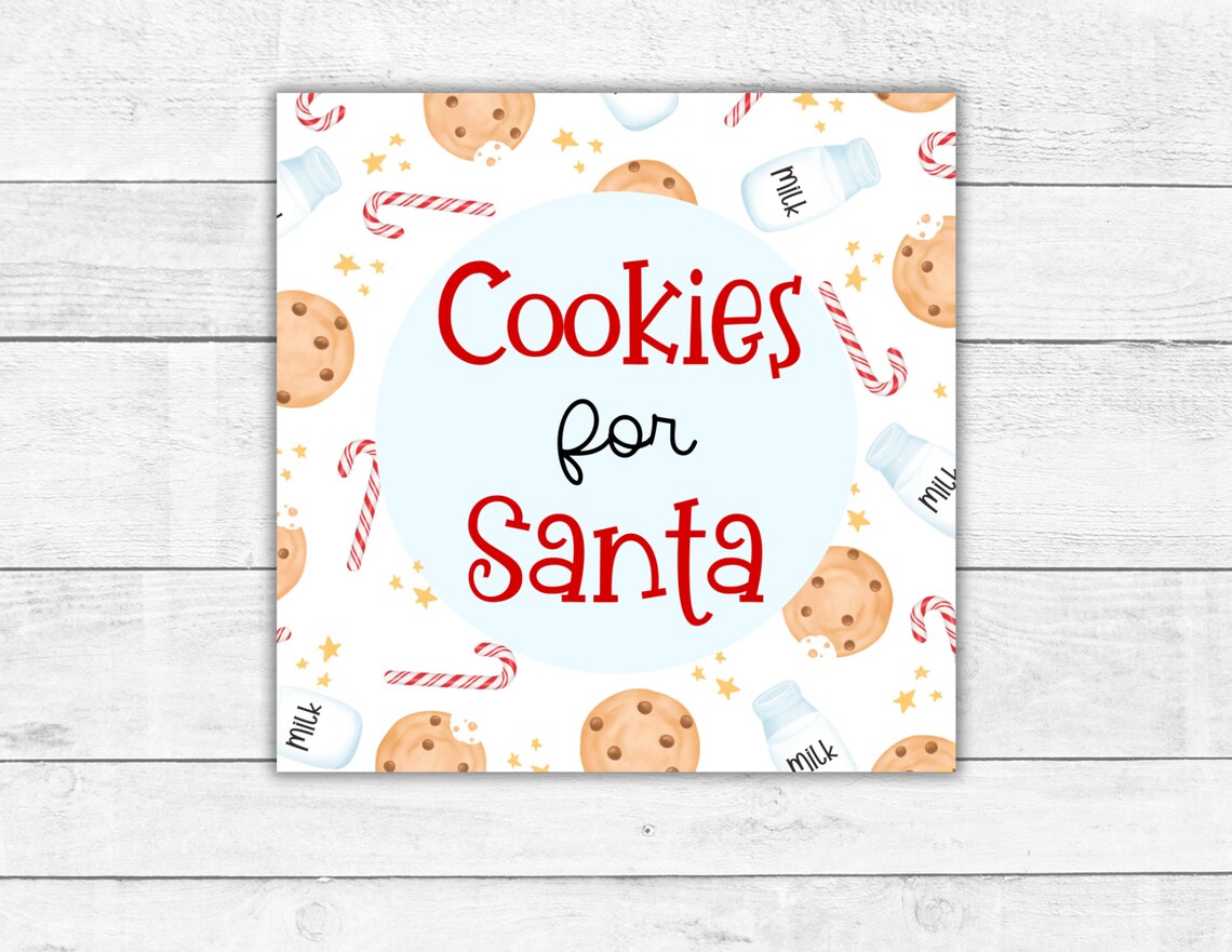 Cookies for Santa Christmas Tag 2" & 2.5" Printable Instant Download ...