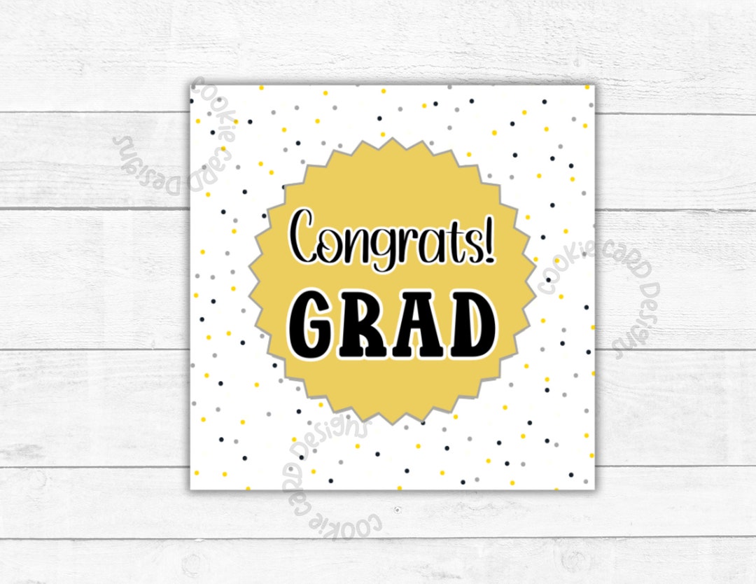 Congrats Grad Gift Tag Congrats GRAD 2024 2 & 2.5 Printable Square Tags ...