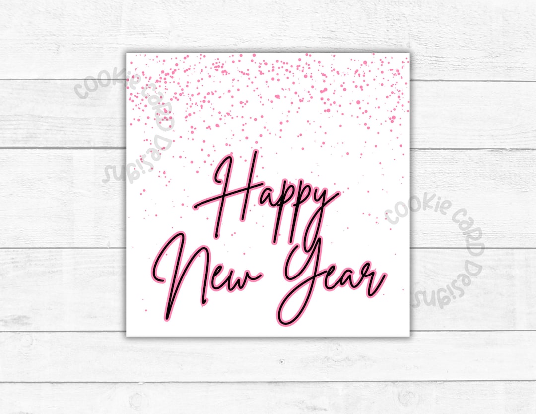 Gift Tag Happy New Year Tags Pink and Black Printable Label/sticker ...