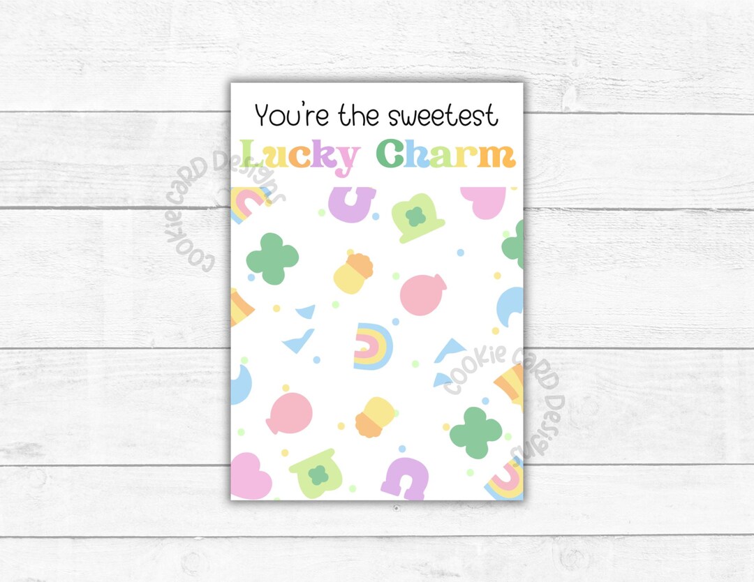 Lucky Charm Cards - 3.5"x5" You're the Sweetest Lucky Charm Mini Cookie ...