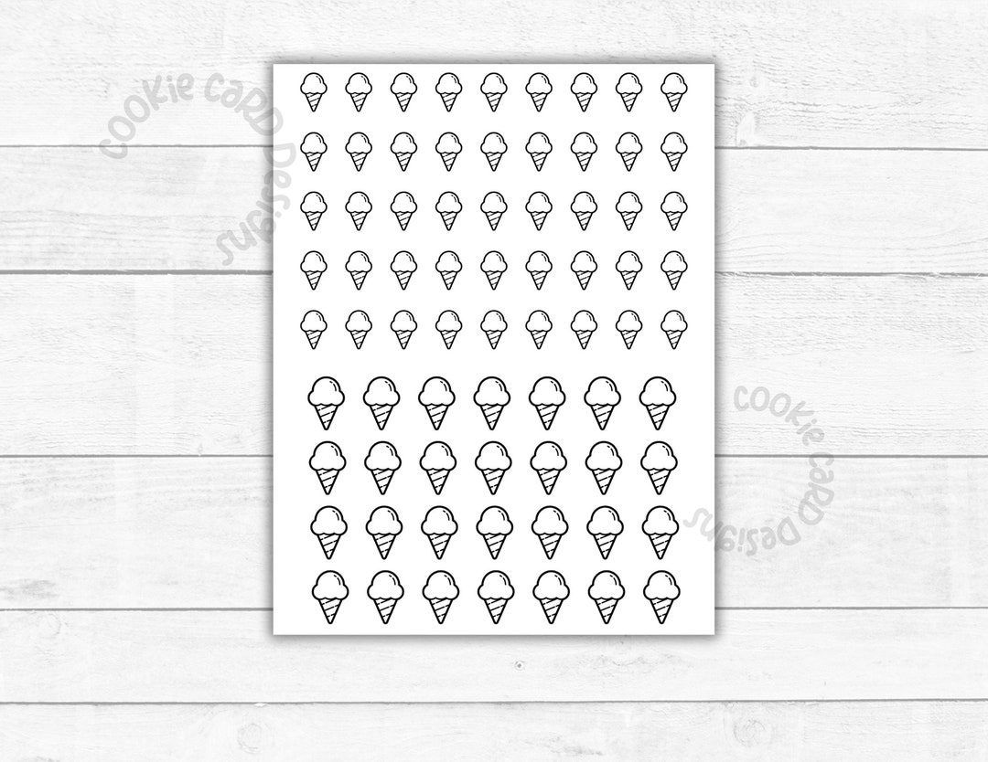 Ice Cream Cone Transfer Sheets - 2 Sizes Included - Etsy