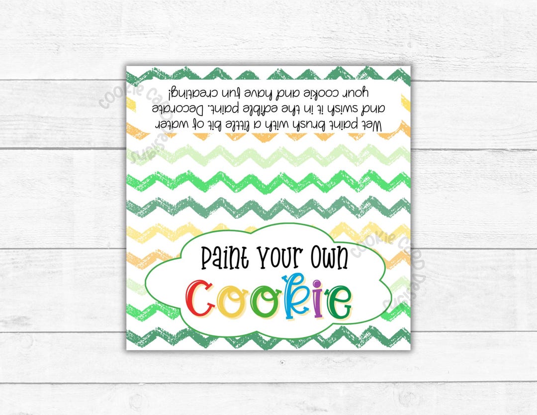 PYO Cards - Paint Your Own Cookie Packaging - Printable 4x4" Bag Topper ...