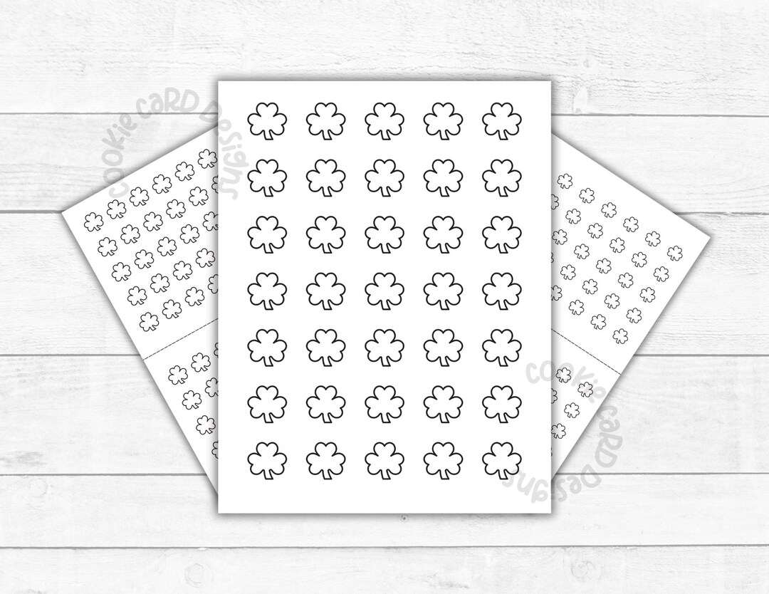 Shamrock Clover Royal Icing Transfer Sheets - 3 Sizes - Instant ...