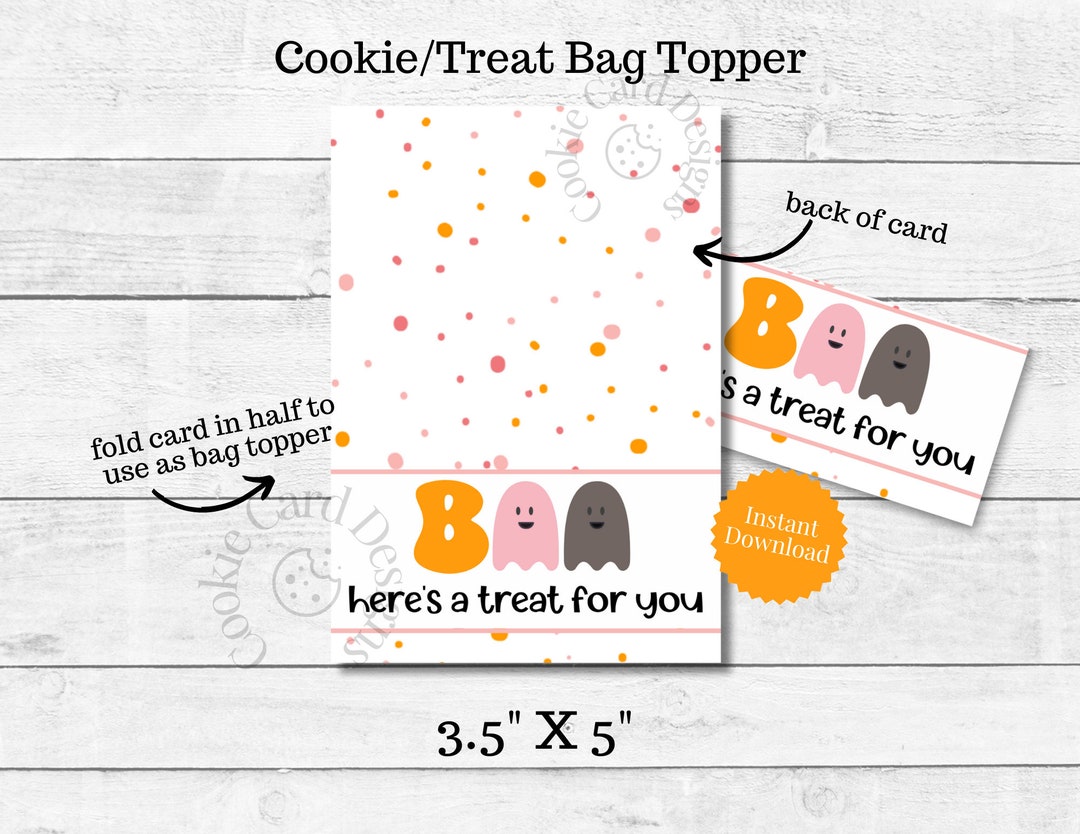 Here's a Treat for You Boo Halloween Cookie/treat Bag Topper 3.5 X 5 ...