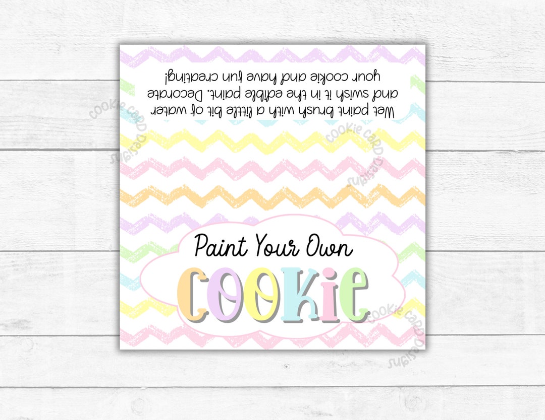 PYO Bag Topper Paint Your Own Cookie Packaging Printable PYO Cards 4 ...
