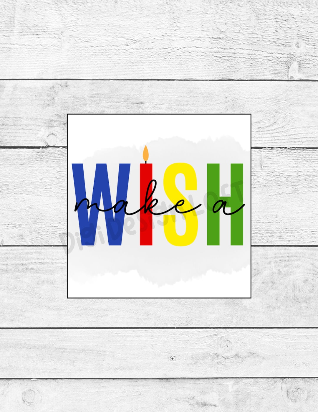 Make A Wish Rainbow Gift Tag Two Sizes Included 2 & 2.5 Square Tags ...