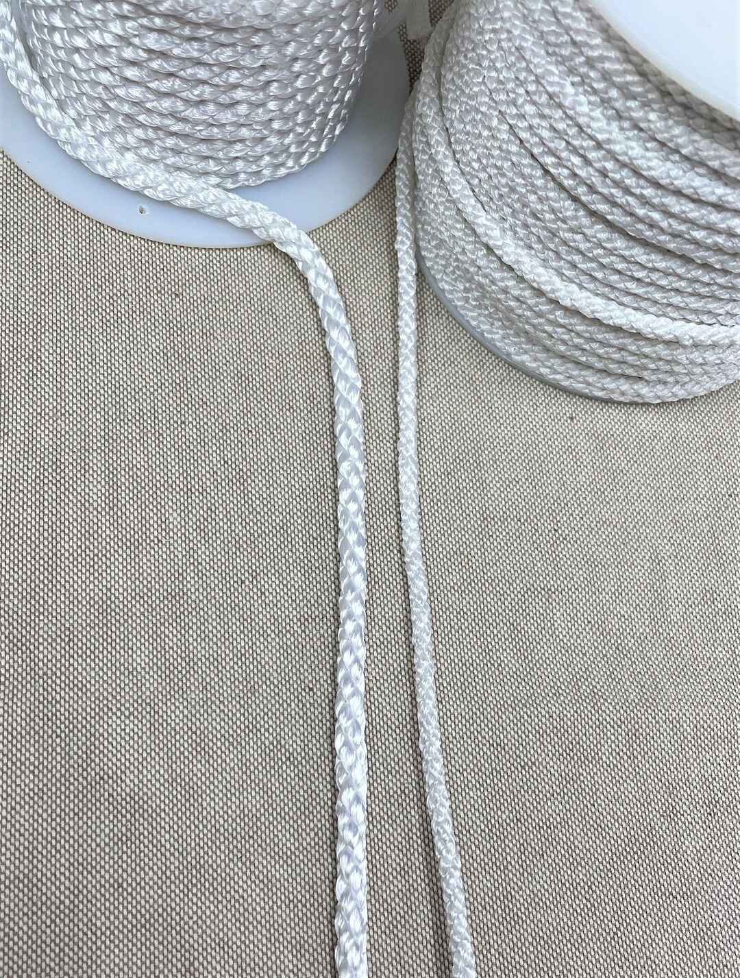 WHITE Cord LACING and CREPE 6mm, 4mm Available in 2 Metre Length Cuts ...