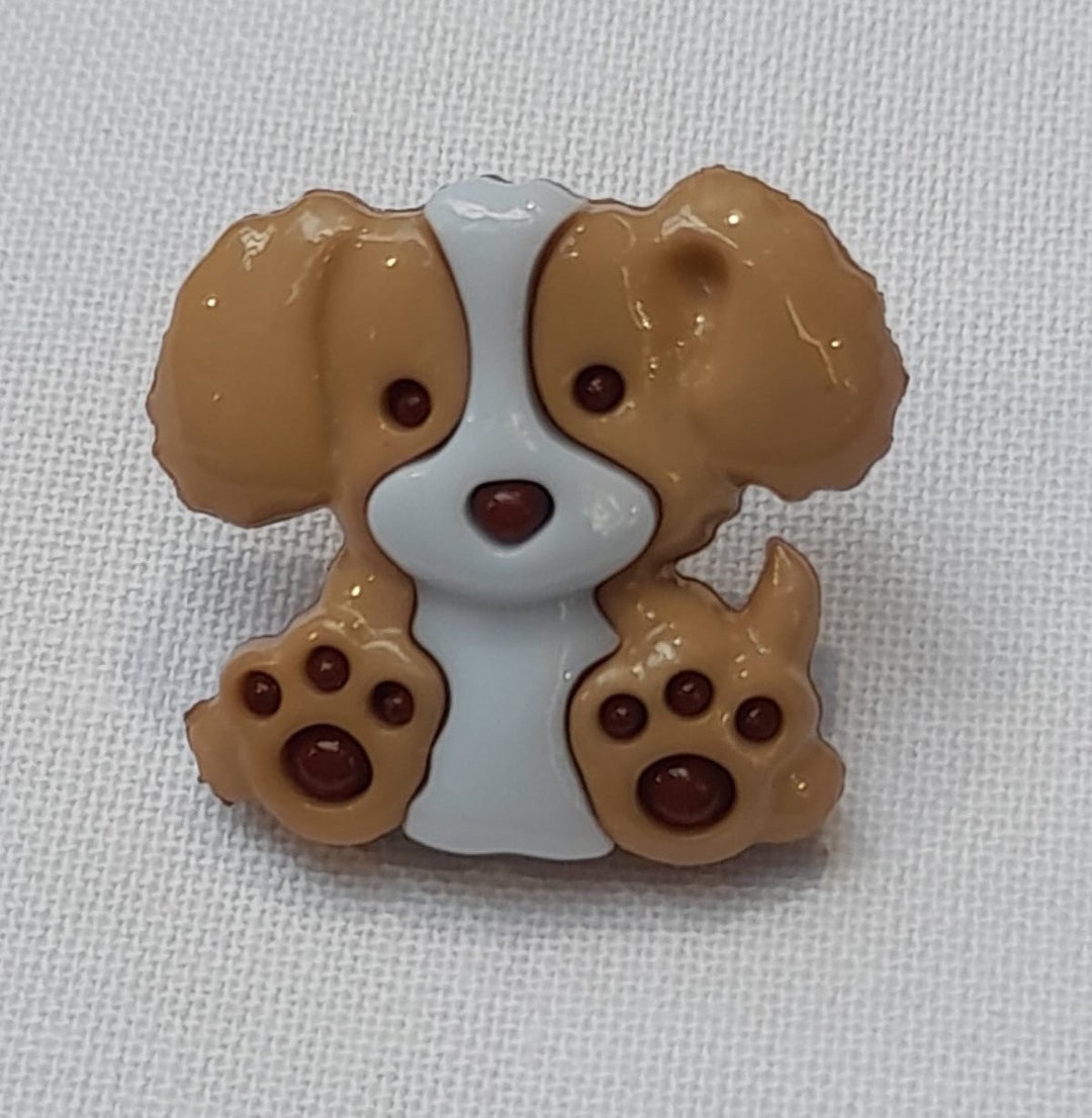 PUPPY DOG BUTTON X5 Pack of 5 Novelty Shank Buttons Suitable for ...