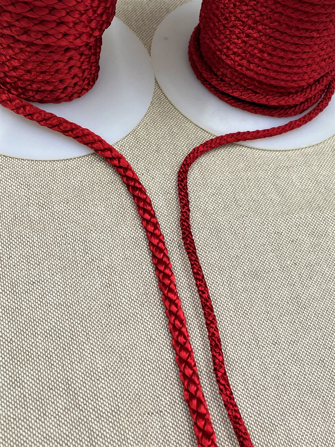 RED Cord LACING and CREPE 6mm, 4mm Available in 2 Metre Length Cuts. - Etsy