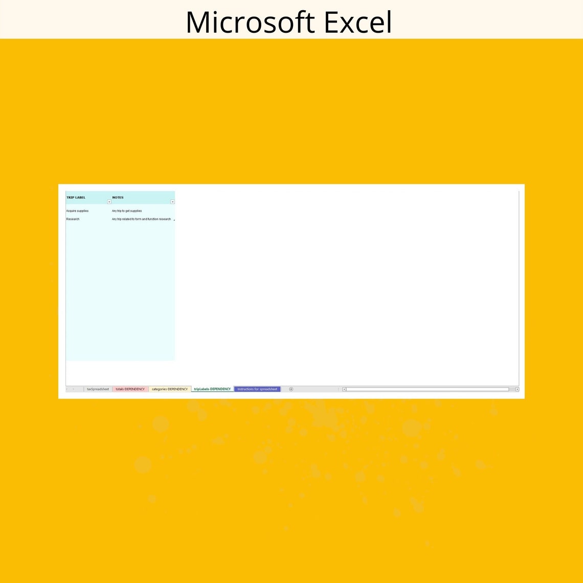EXCEL Easy Tax Deduction Receipt Tracker / for Small US Business ...