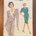 Vintage Vogue 7855 Misses' Sewing Pattern, Dress With Notched Collar ...