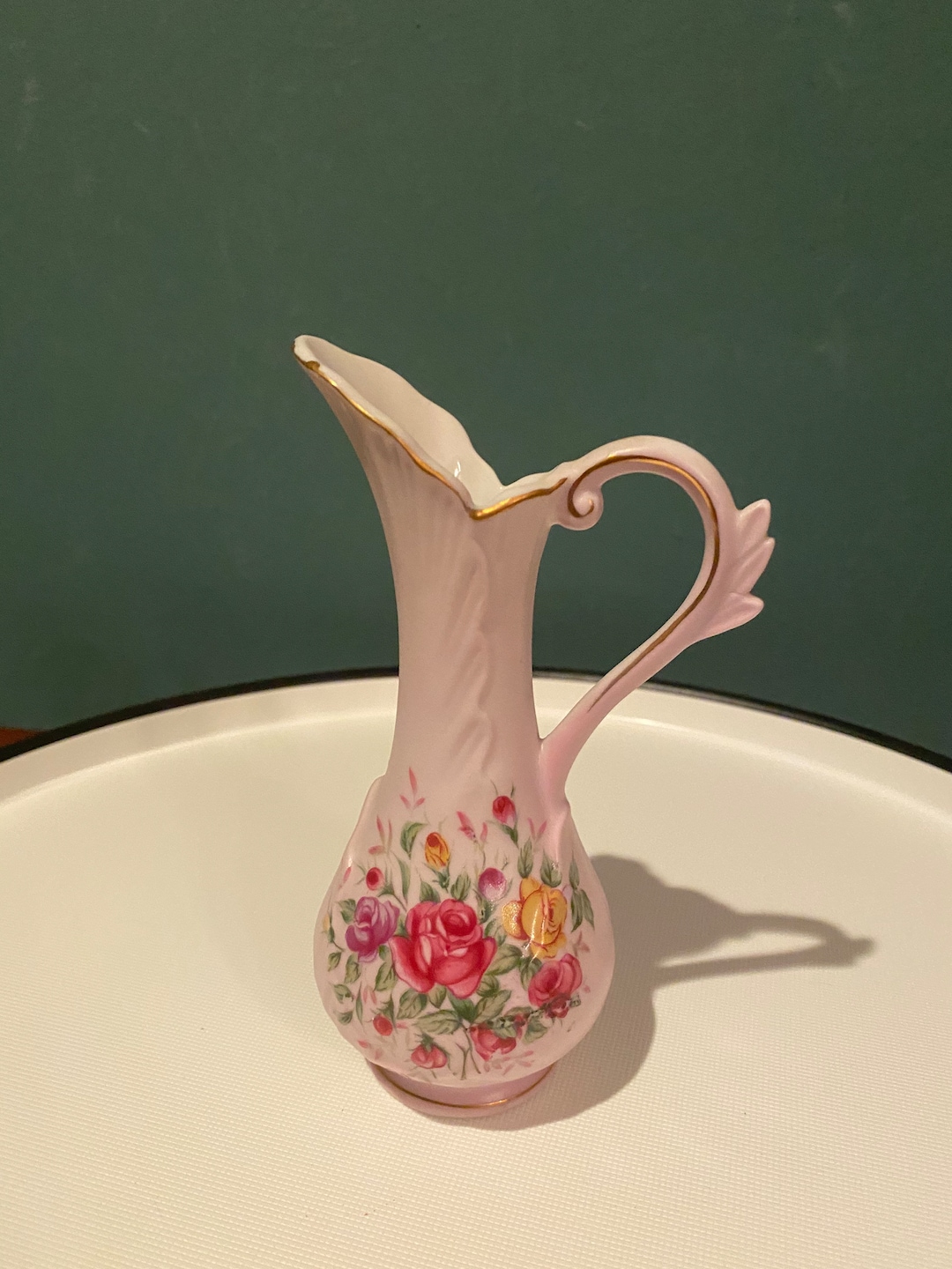 Vintage Lefton 6 Vase Hand Painted Floral 475 - Etsy