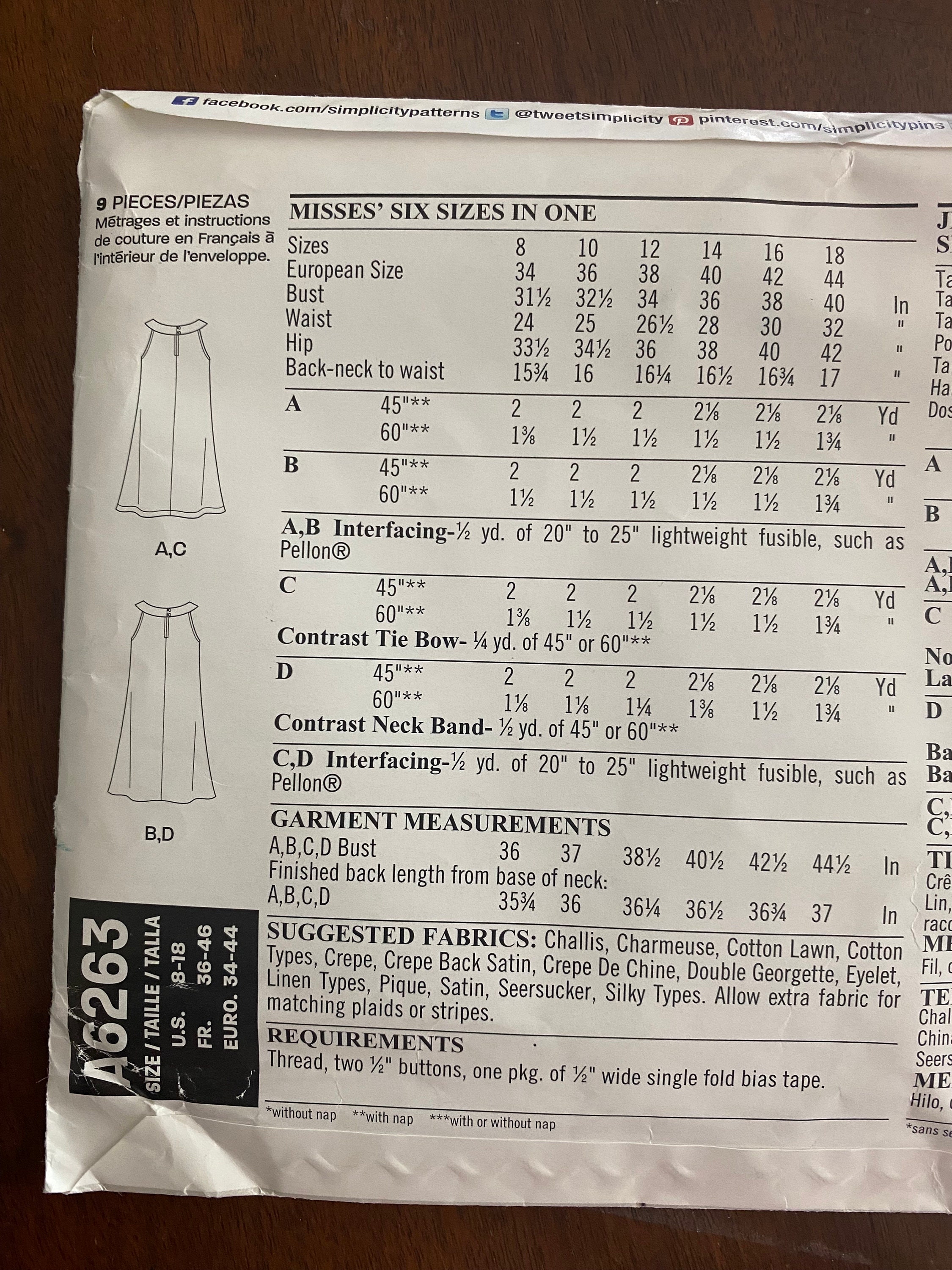 New Look 6263 High Neck Summer Dresses: Sleeveless Yoked Above Knee ...