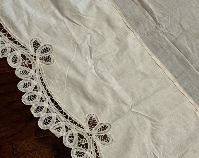 Cotton Cream / Ivory Battenburg Lace Twin Bed Skirt Bedskirt Dust ...