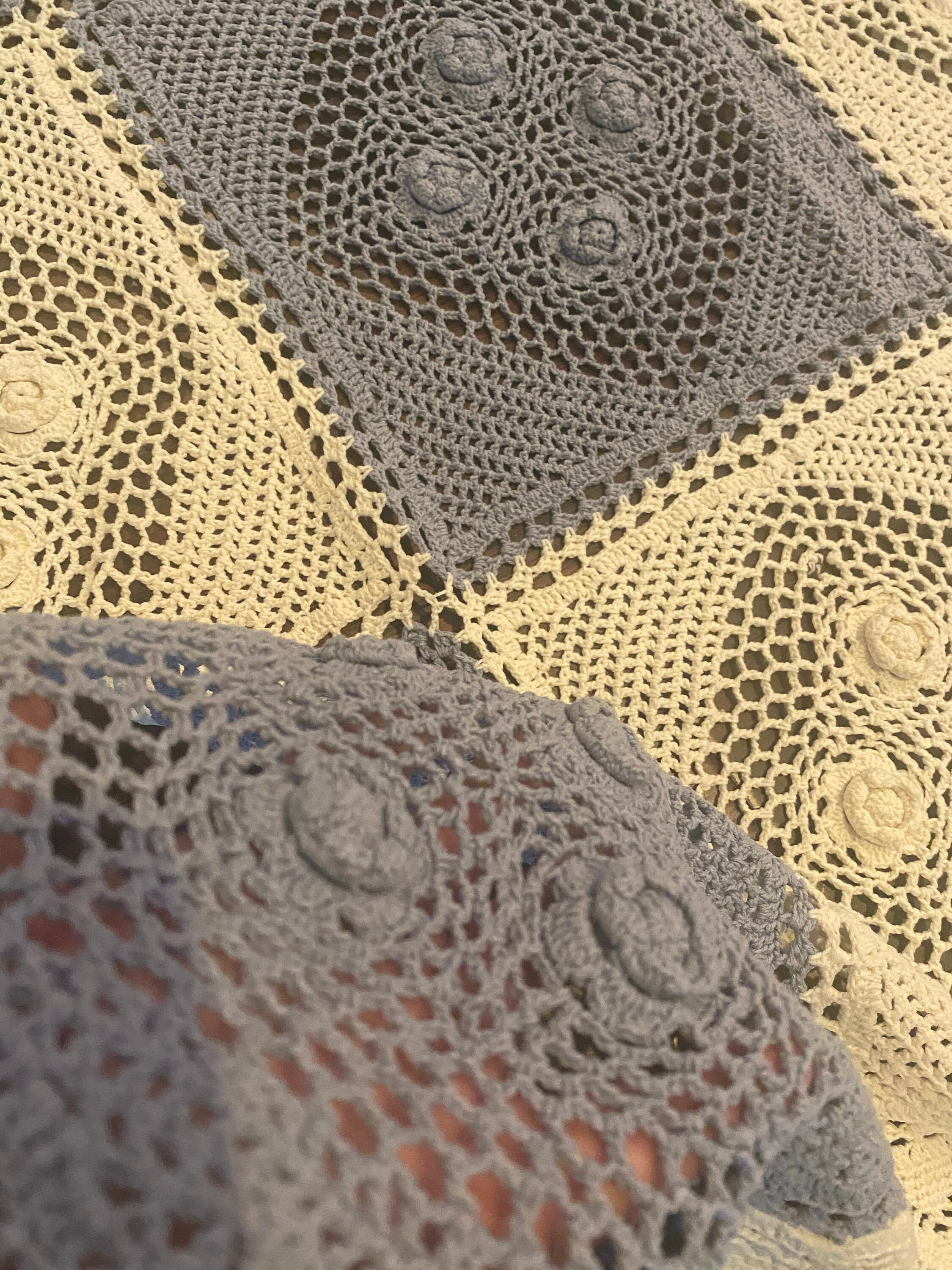 Vintage Cream and Cornflower Blue Knit Cotton Throw 40x 52 - Etsy