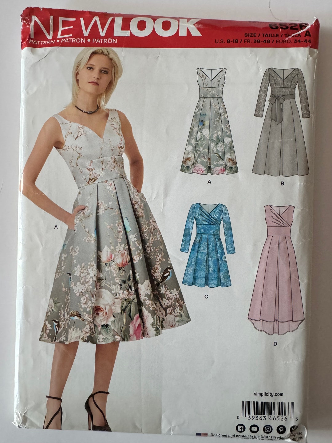 New Look 6526 Woman's Party Dress Sewing Pattern With Bodice and Sleeve ...